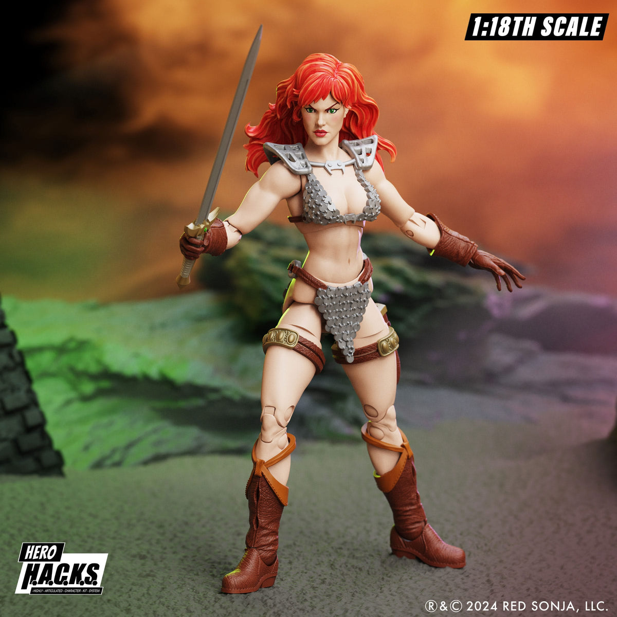 Boss Fight Studio Red Sonja Hero H.A.C.K.S Red Sonja Action Figure – Movie Figures
