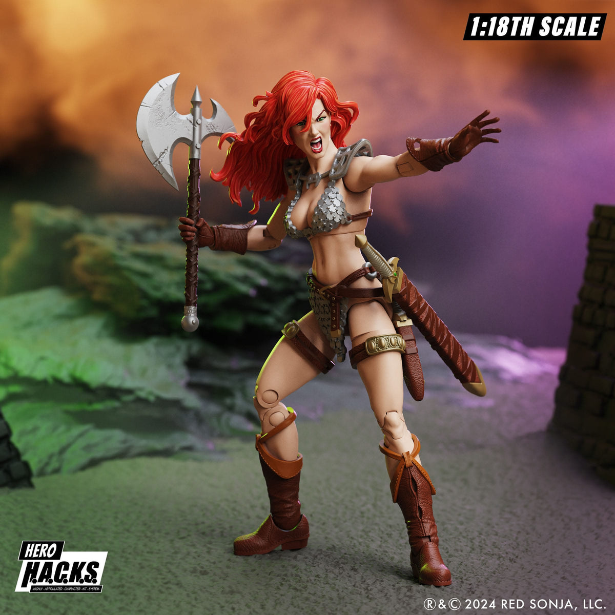 Boss Fight Studio Red Sonja Hero H.A.C.K.S Red Sonja Action Figure – Movie Figures