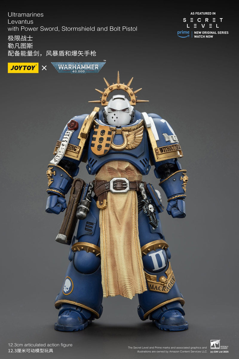 JOYTOY Ultramarines Levantus with Power Sword, Stormshield and Bolt Pi ...